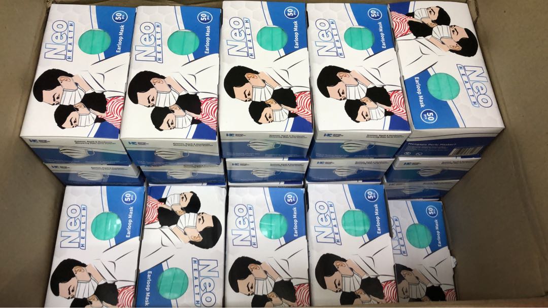 Mask, Neo health mask, 50 pcs/box (3 PLY), Health & Nutrition, Face ...