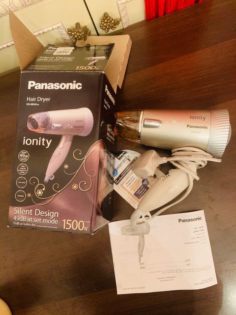 New Panasonic ionity EH-NE42-B 1500W silent design Hair Dryer, Beauty ...
