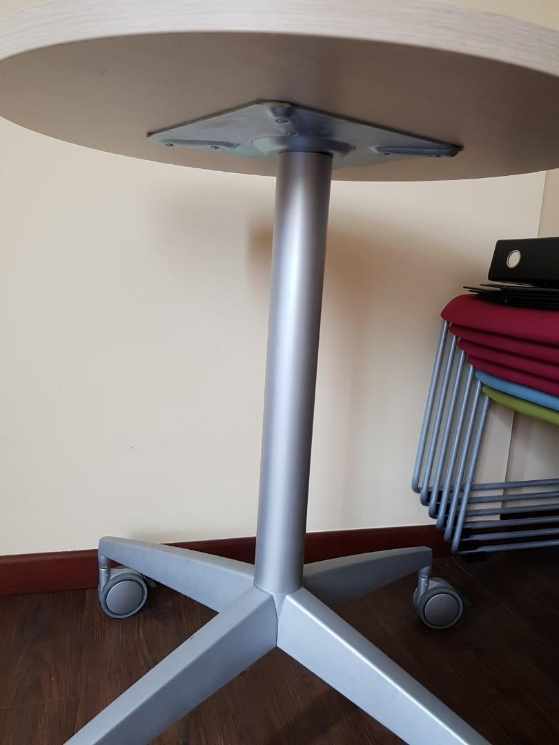 V sturdy round movable table, Furniture & Home Living, Furniture ...