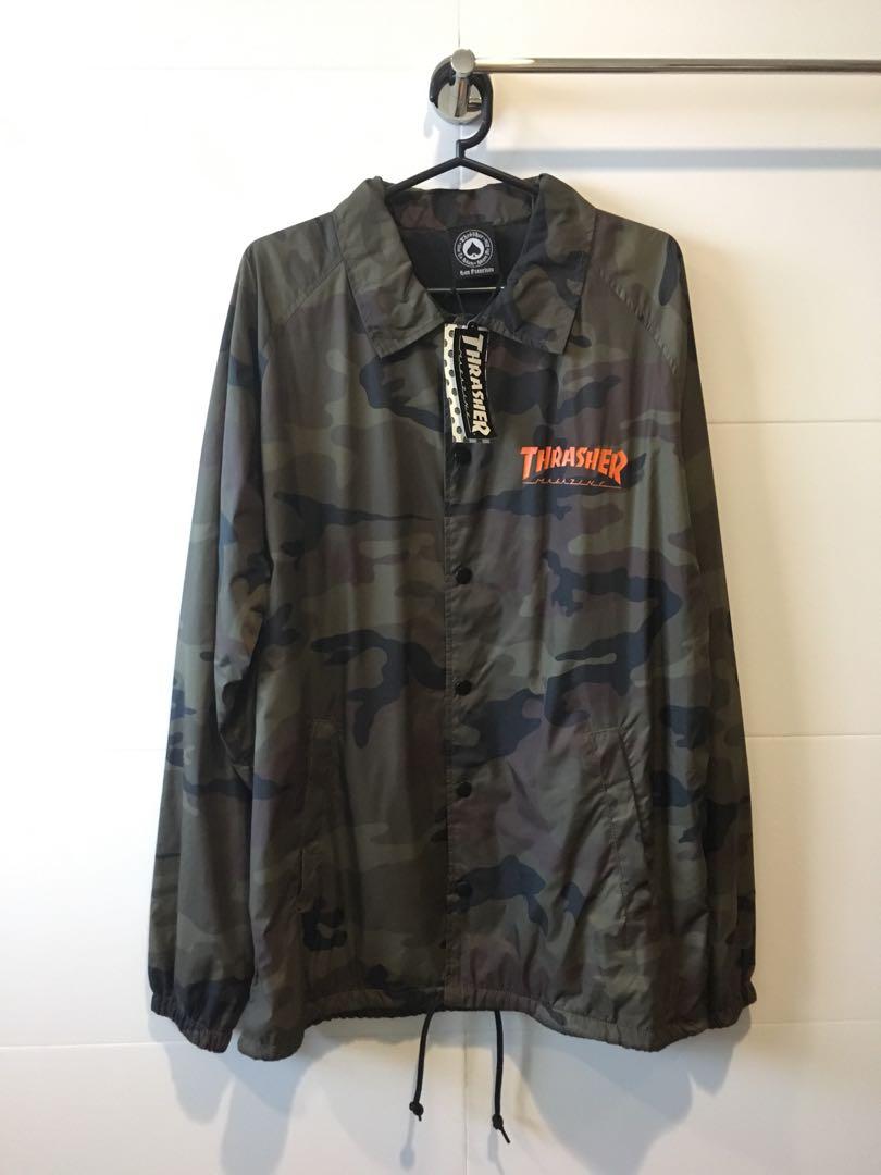 Thrasher Magazine Coaches Coach Jacket (Camouflage), Men's Fashion ...