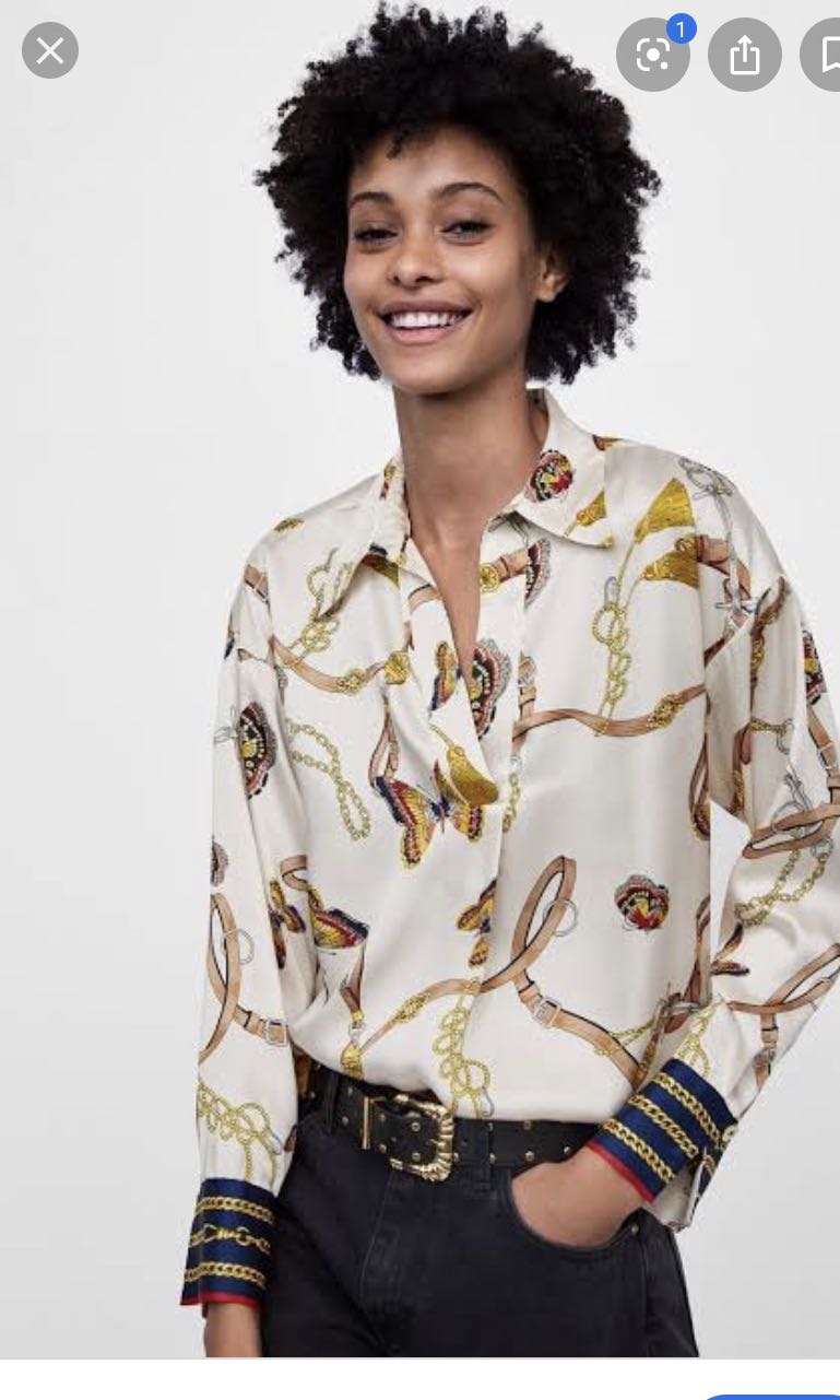 Zara Versace inspired top, Women's Fashion, Tops, Others Tops on Carousell