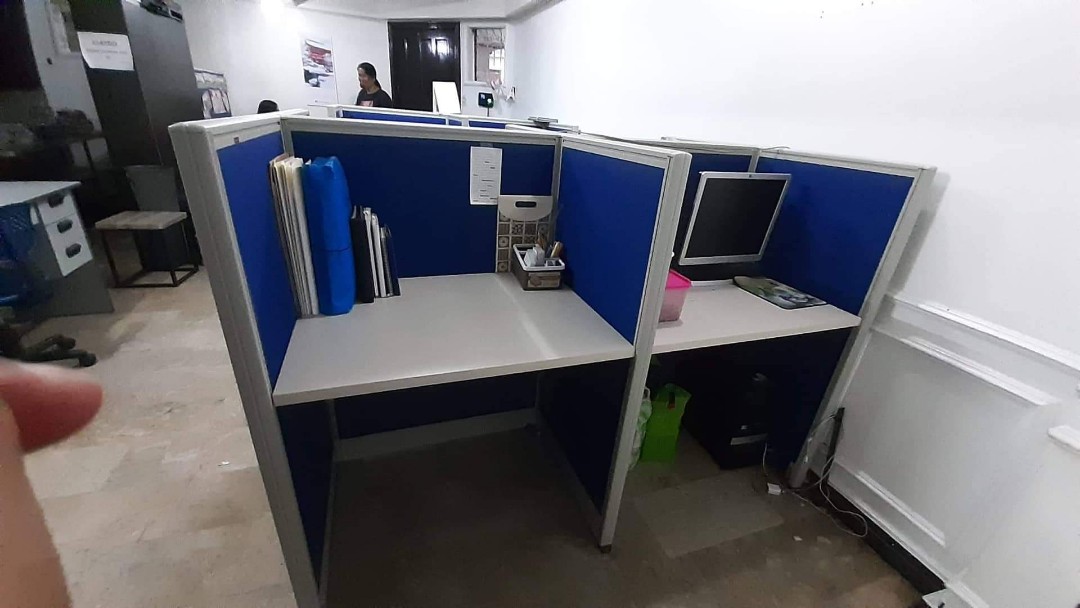 4 tables office partition, Furniture & Home Living, Furniture, Tables ...