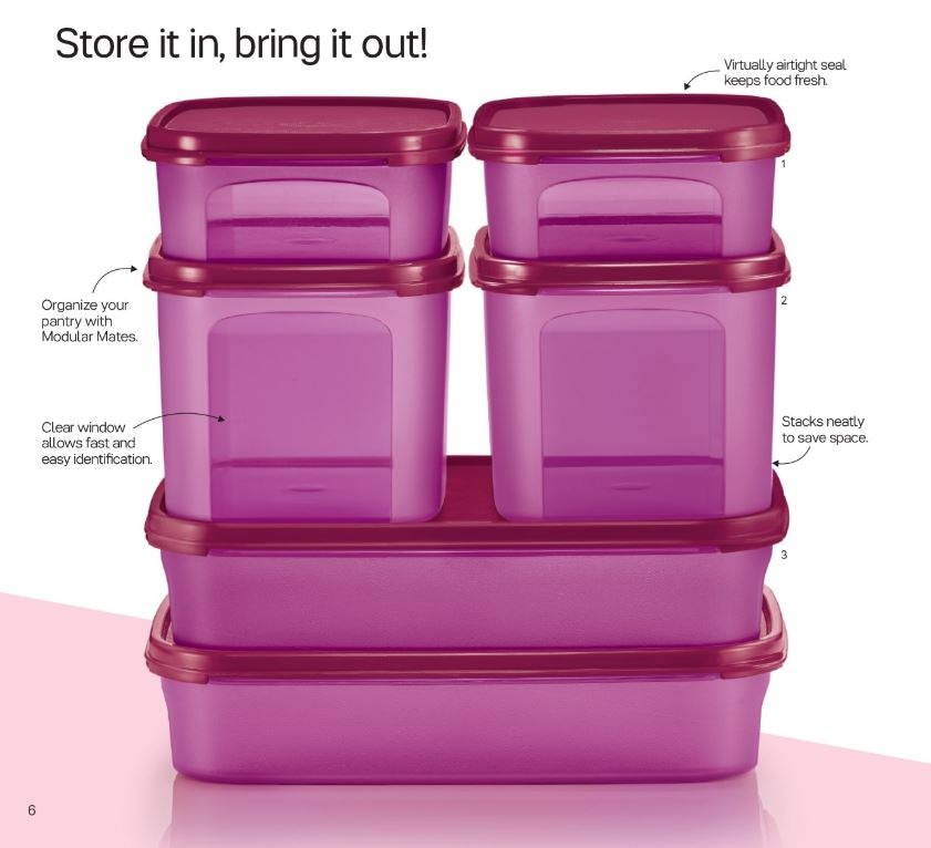 (6pc) Tupperware Mega Modular Set (Rectangle containers) (Hougang ...