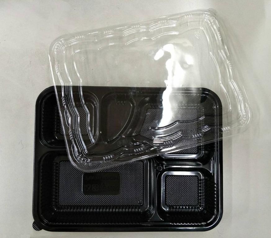 Clearing Stock - Bento Lunch Box 5 Partitions with Lids (Black ...