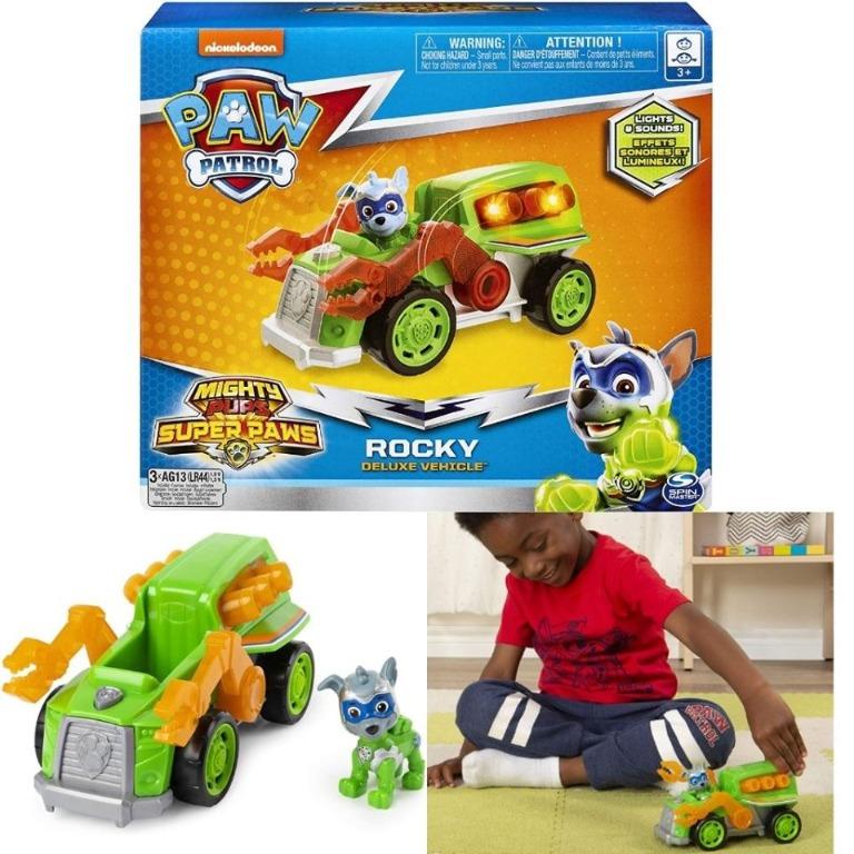 BNIB: PAW Patrol Mighty Pups Super PAWs Rocky’s Deluxe Vehicle with ...