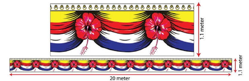 D - Banner Bunga Raya (Hibiscus Cloth Banner), Everything Else, Others ...