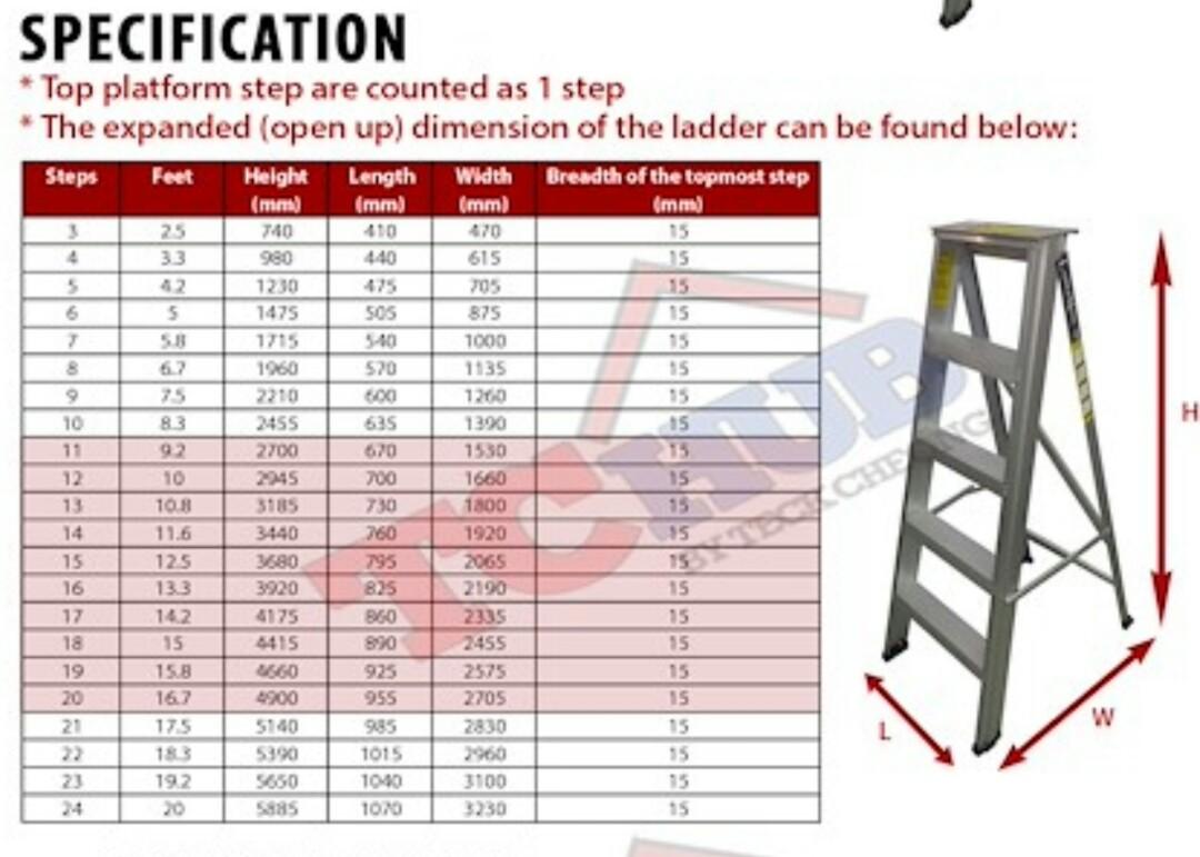 Free Delivery 3-24 Steps Goodman Aluminium Ladder, Furniture & Home ...