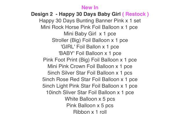 Happy 30 Days Baby Shower Party Set, Hobbies & Toys, Stationery & Craft ...