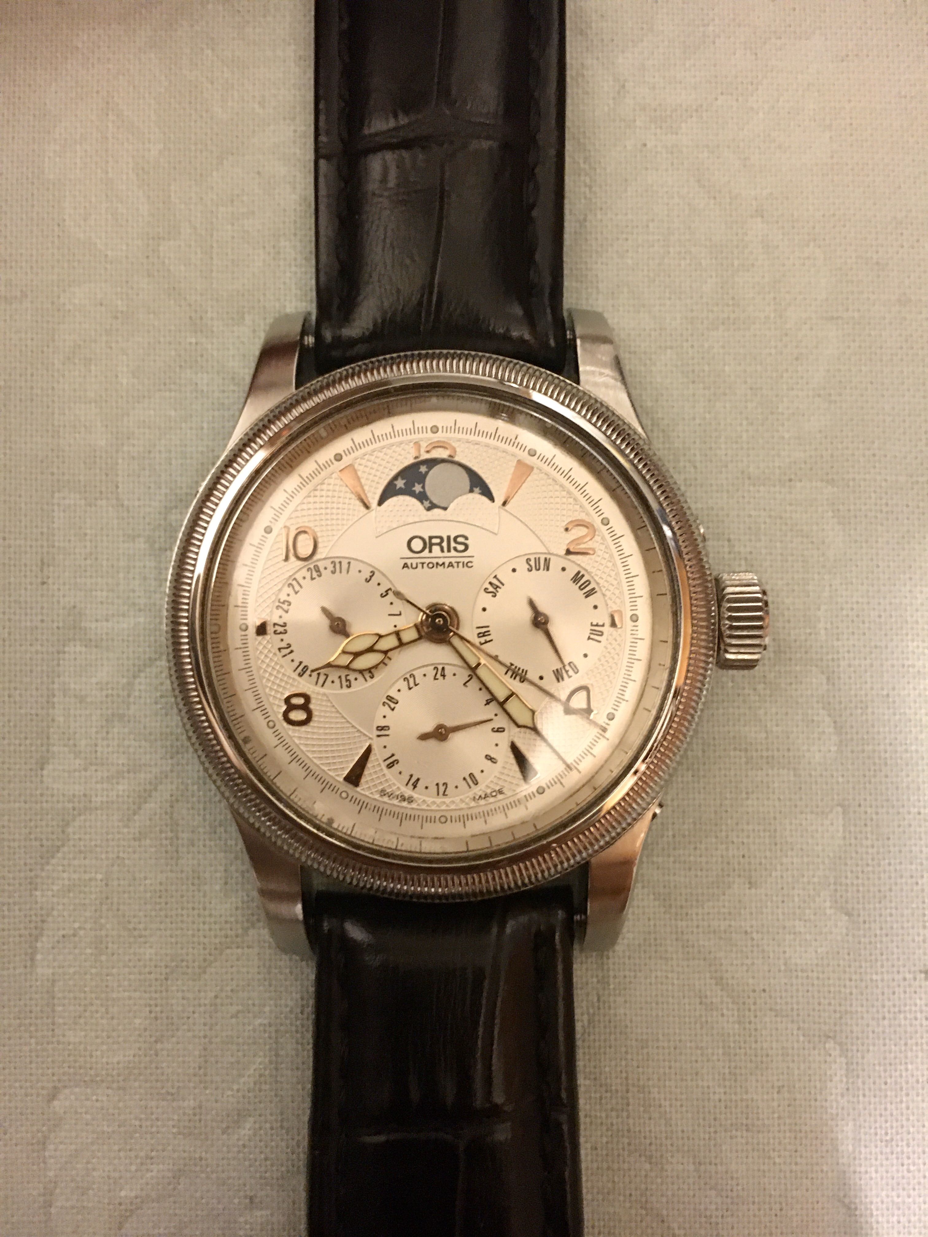 Oris Big Crown Complications Moonphase 7566, 名牌, 手錶 - Carousell