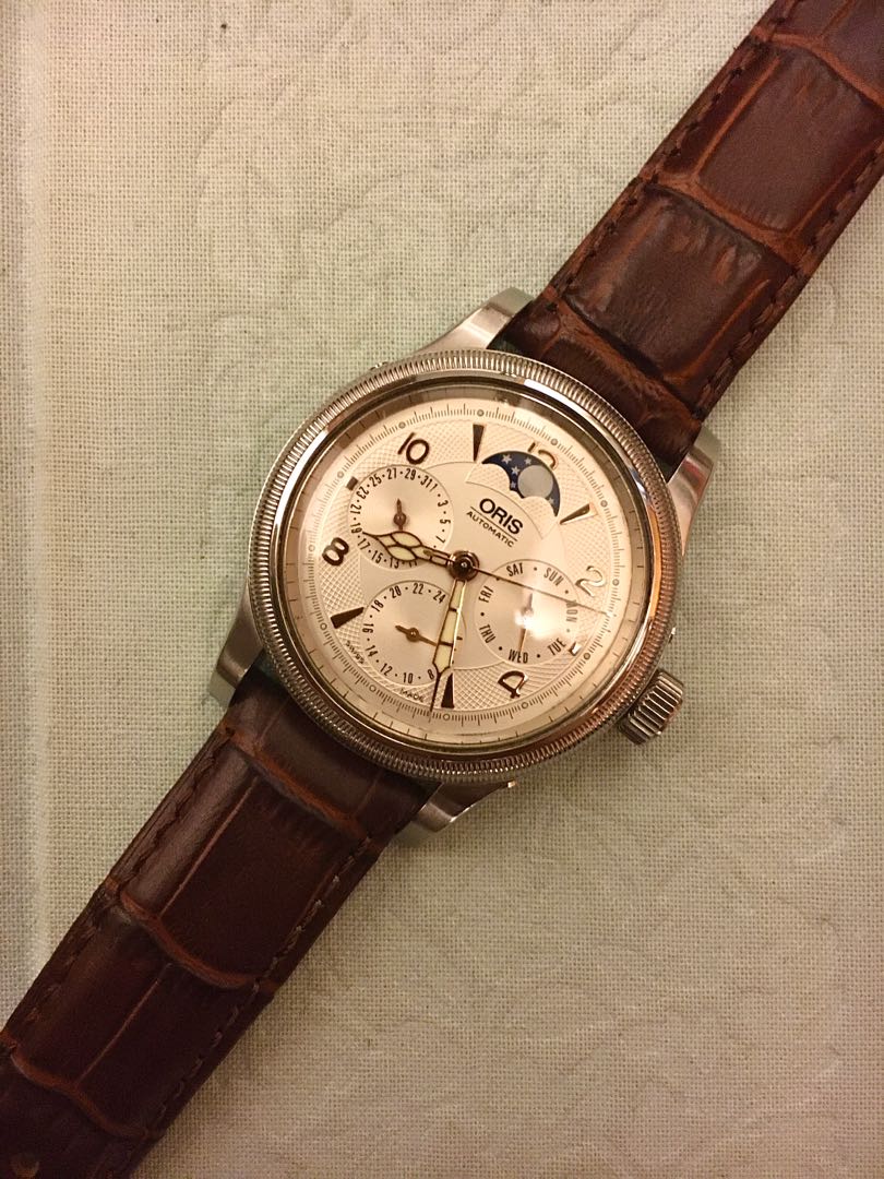 Oris Big Crown Complications Moonphase 7566, 名牌, 手錶 - Carousell