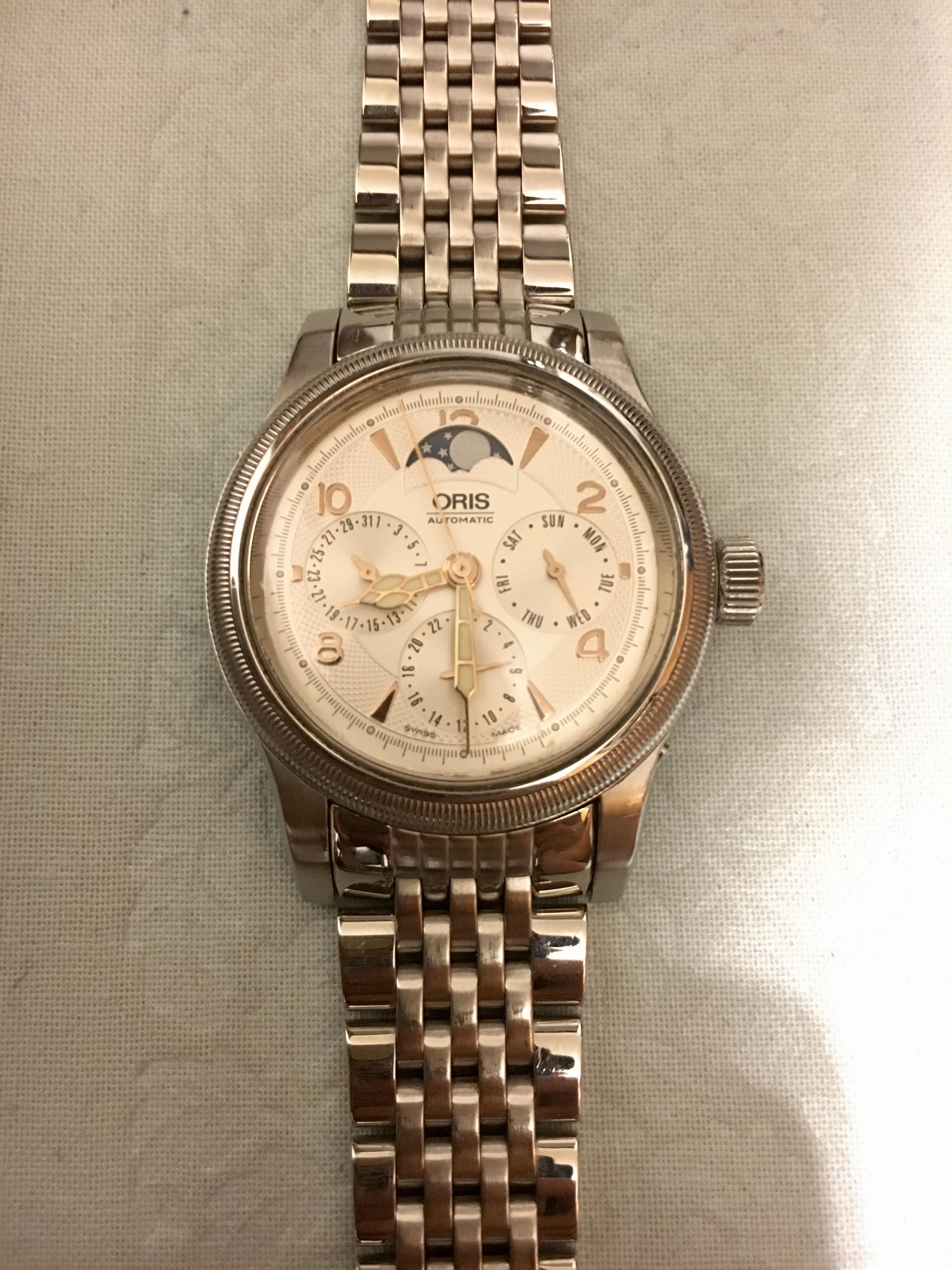 Oris Big Crown Complications Moonphase 7566, 名牌, 手錶 - Carousell