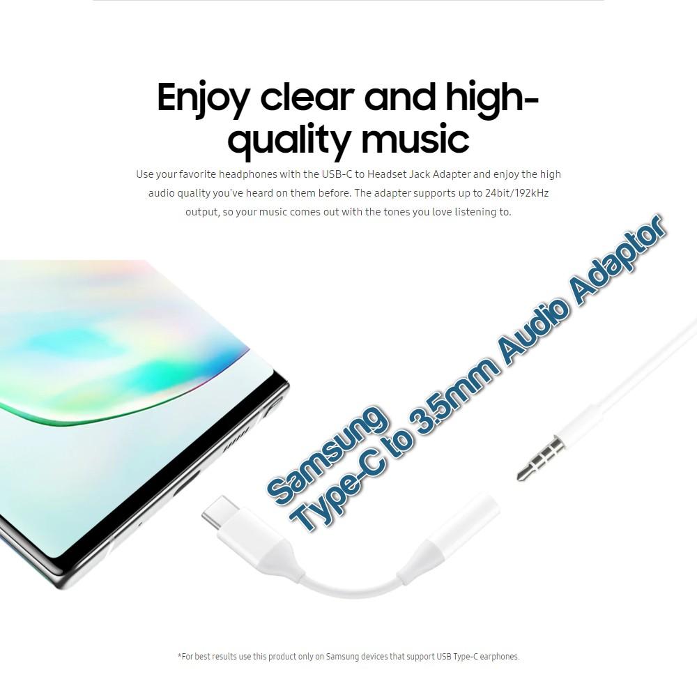 Samsung original Note10 Type-C to 3.5mm Audio Jack, Audio, Portable ...
