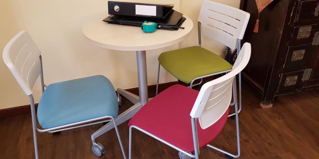 V sturdy round movable table, Furniture & Home Living, Furniture ...