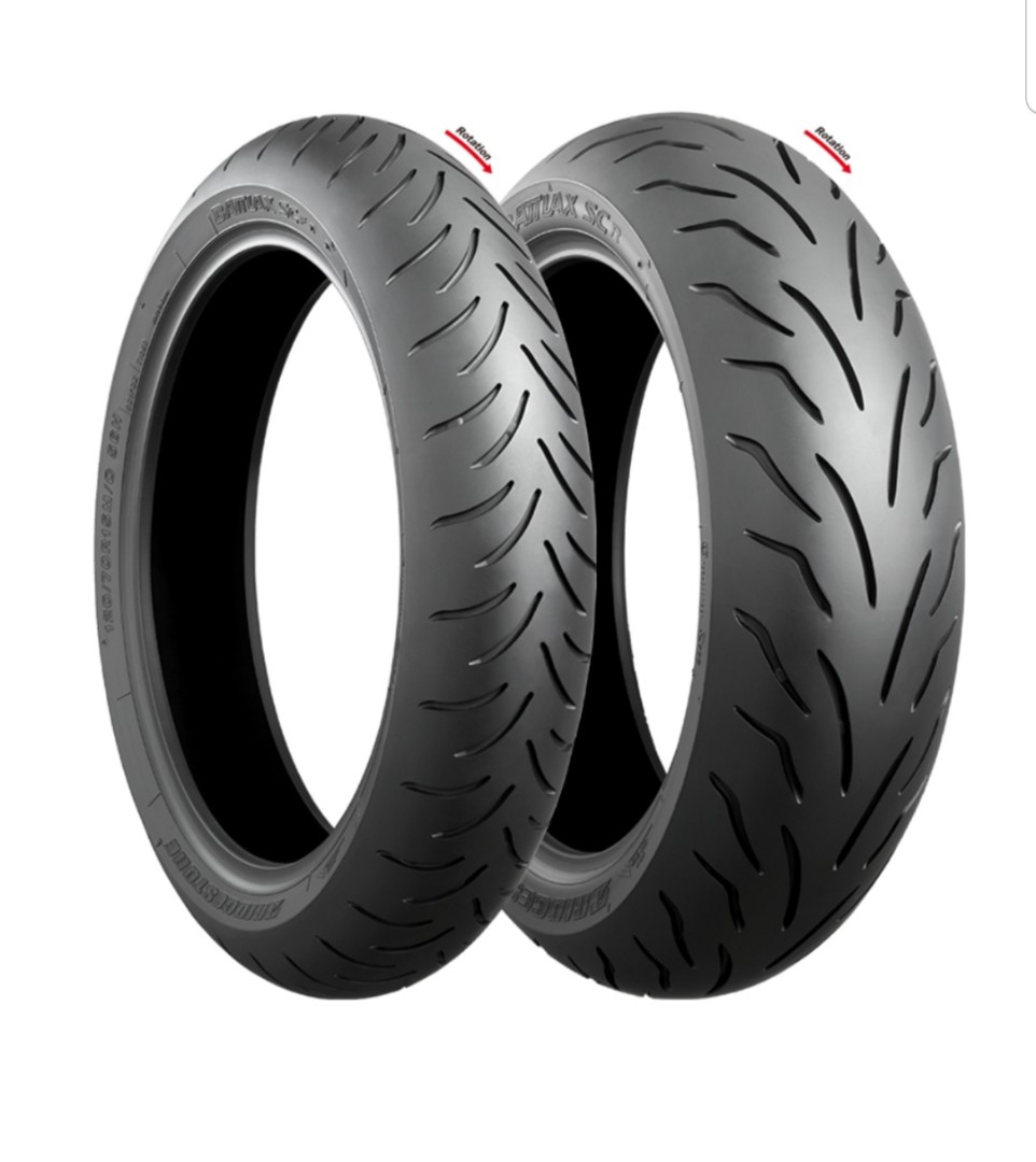 XMAX Bridgestone Battlax SC Tyre Set, Motorcycles, Motorcycle ...