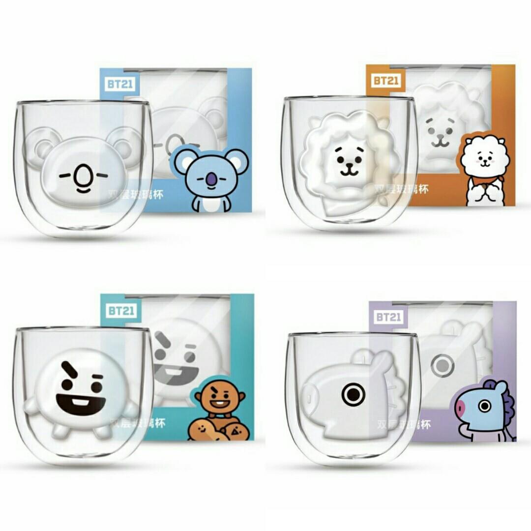 BT21 Double Layer Glass Cup x Watsons, Hobbies & Toys, Memorabilia ...