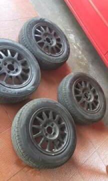 Eon tires with mags, Car Parts & Accessories, Mags and Tires on Carousell