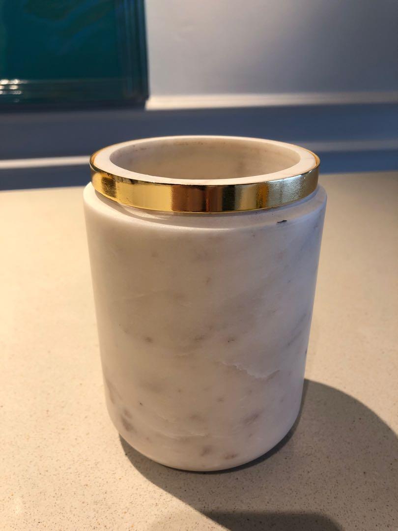 Gold Rim Marble Vase, Furniture & Home Living, Home Decor, Vases ...