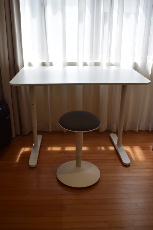 IKEA Bekant Sit/Stand Desk and Nilserik standing support, Furniture ...