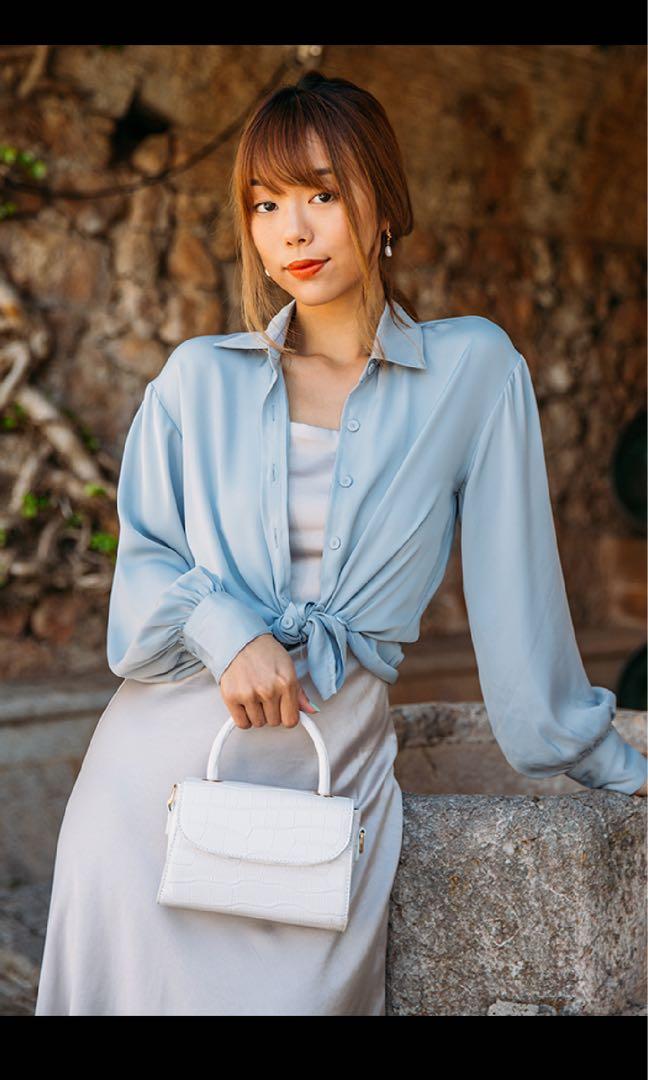 TCL Lucia Satin Dress in Silver, Women's Fashion, Clothes, Dresses ...