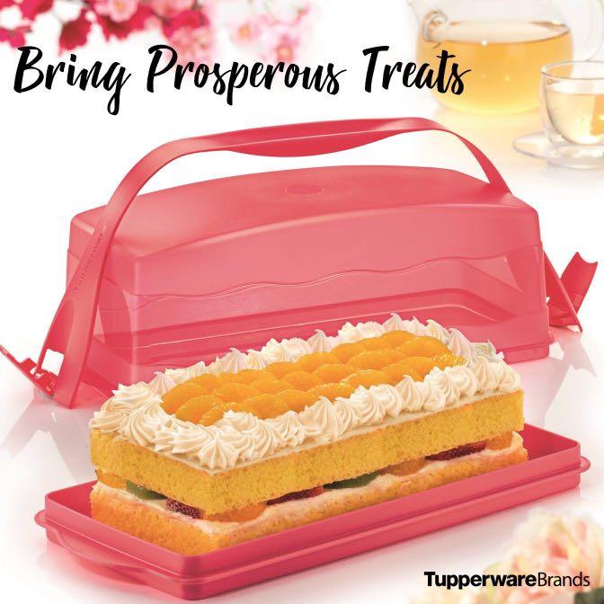 READY STOCK | Tupperware Cake Carrier / Cake Taker, Furniture & Home ...