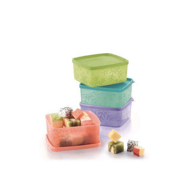 READY STOCK | Tupperware Snowflake Square Round Container, Furniture ...