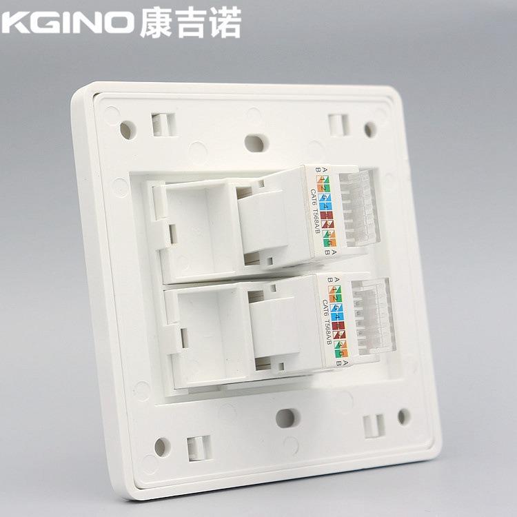 *2 Port* CAT6 Non-crimp easy-fix Wall Socket Face Plate RJ45 computer ...