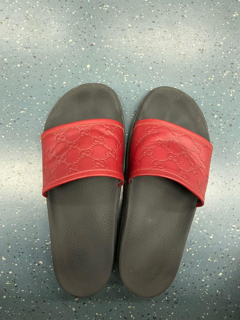 Gucci red slides, Men's Fashion, Footwear, Slippers & Sandals on Carousell