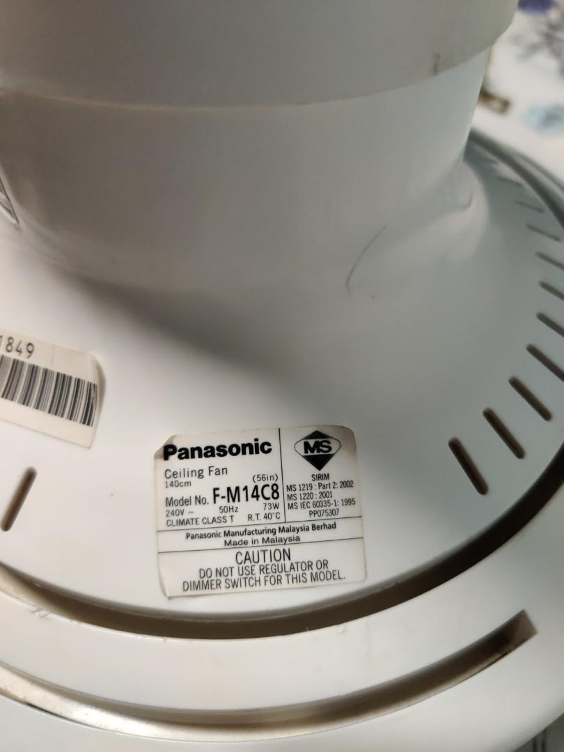 Panasonic Ceiling Fan F-M14C8 with remote, Furniture & Home Living ...