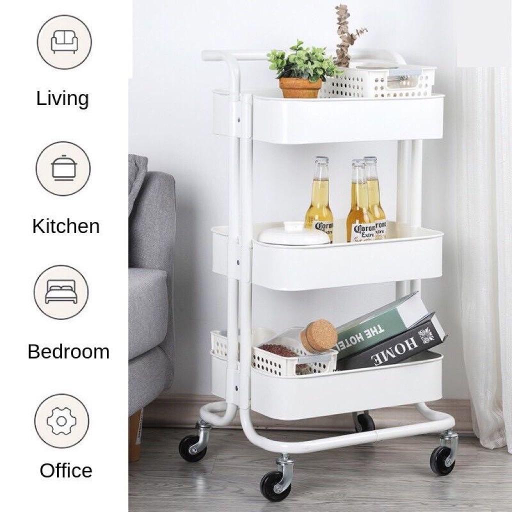 Multi purpose movable trolley storage rack, Furniture & Home Living ...