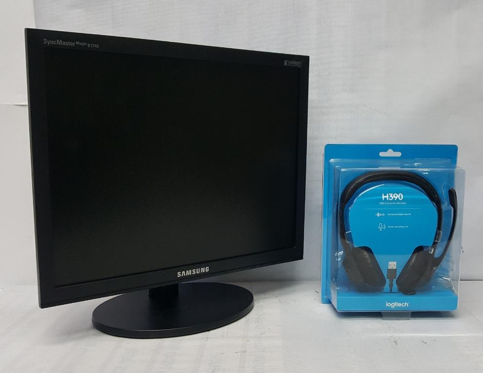 Samsung SyncMaster B1740 17-inch LCD Monitor with LOGITECH H390 USB ...