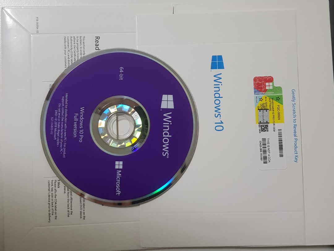 Windows 10 pro DVD oem, TV & Home Appliances, TV & Entertainment, Blu ...