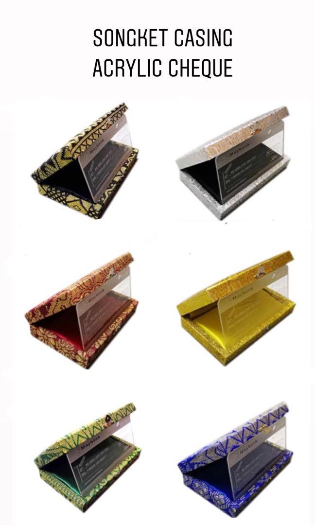 Acrylic cheque with Royal Songket Casing, Hobbies & Toys, Stationery ...