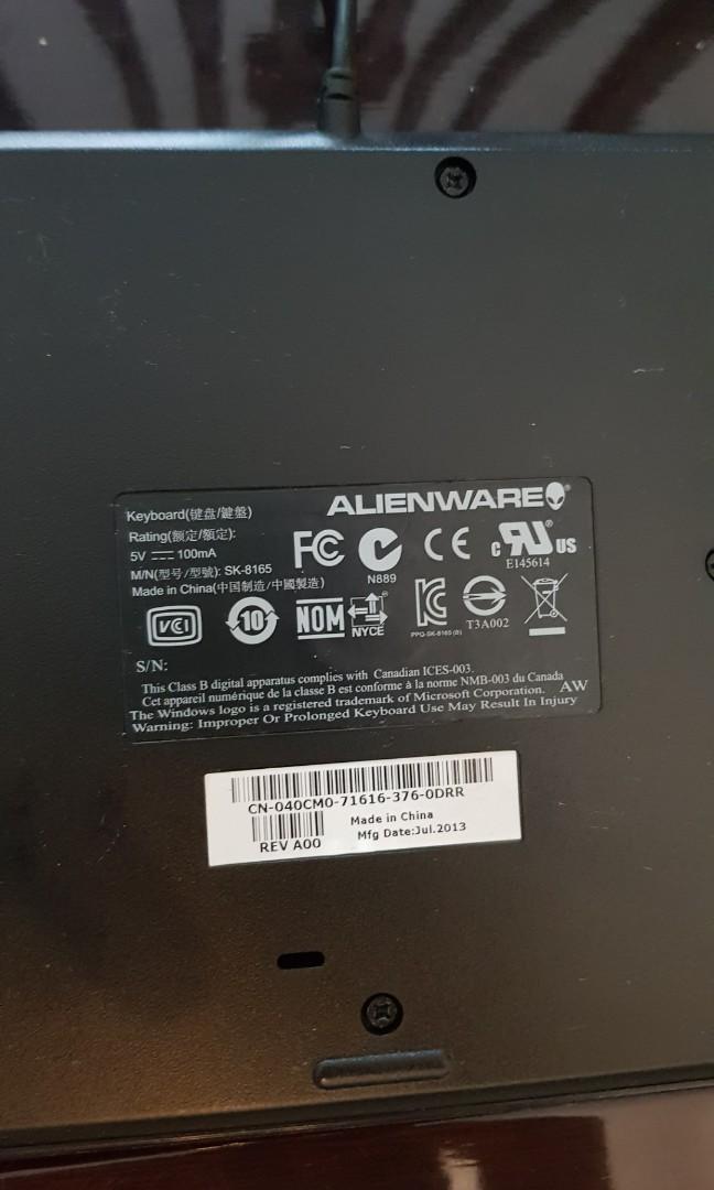 ALIENWARE Multifunctional Keyboard SK-8165, Computers & Tech, Parts ...