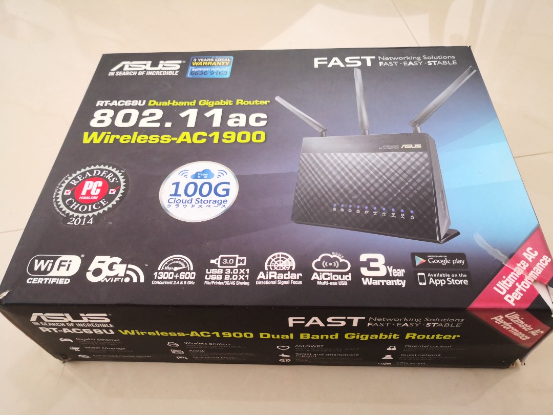 Asus RT-AC68U Dual-band Gigabit Router 802.11ac + Huawei Modem Echo ...
