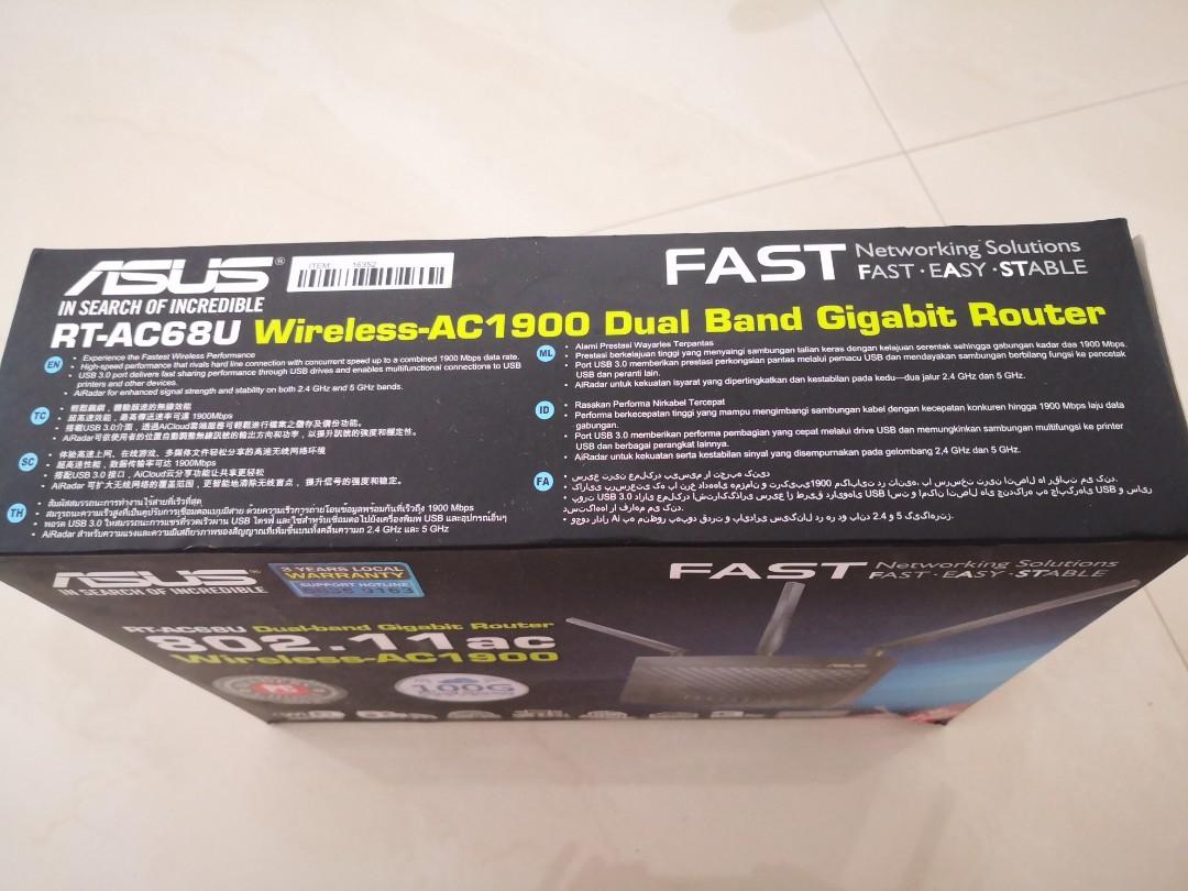 Asus RT-AC68U Dual-band Gigabit Router 802.11ac + Huawei Modem Echo ...