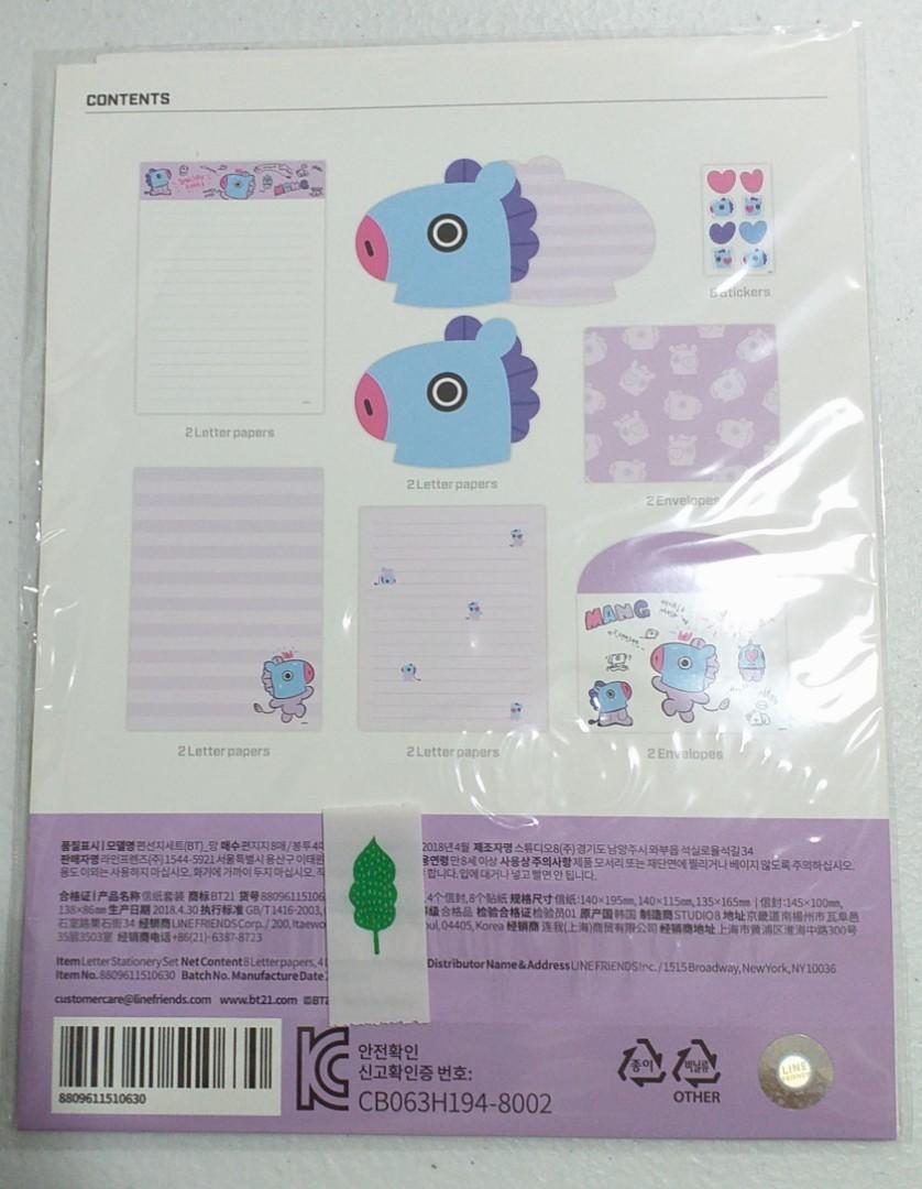 BT21 Letter Stationery Set - MANG, Hobbies & Toys, Memorabilia ...