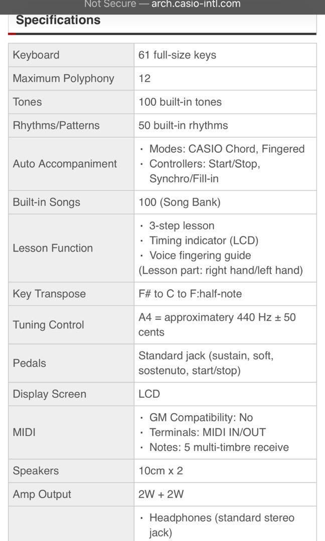 Casio Keyboard LK110 with Stand, Hobbies & Toys, Music & Media, Musical ...