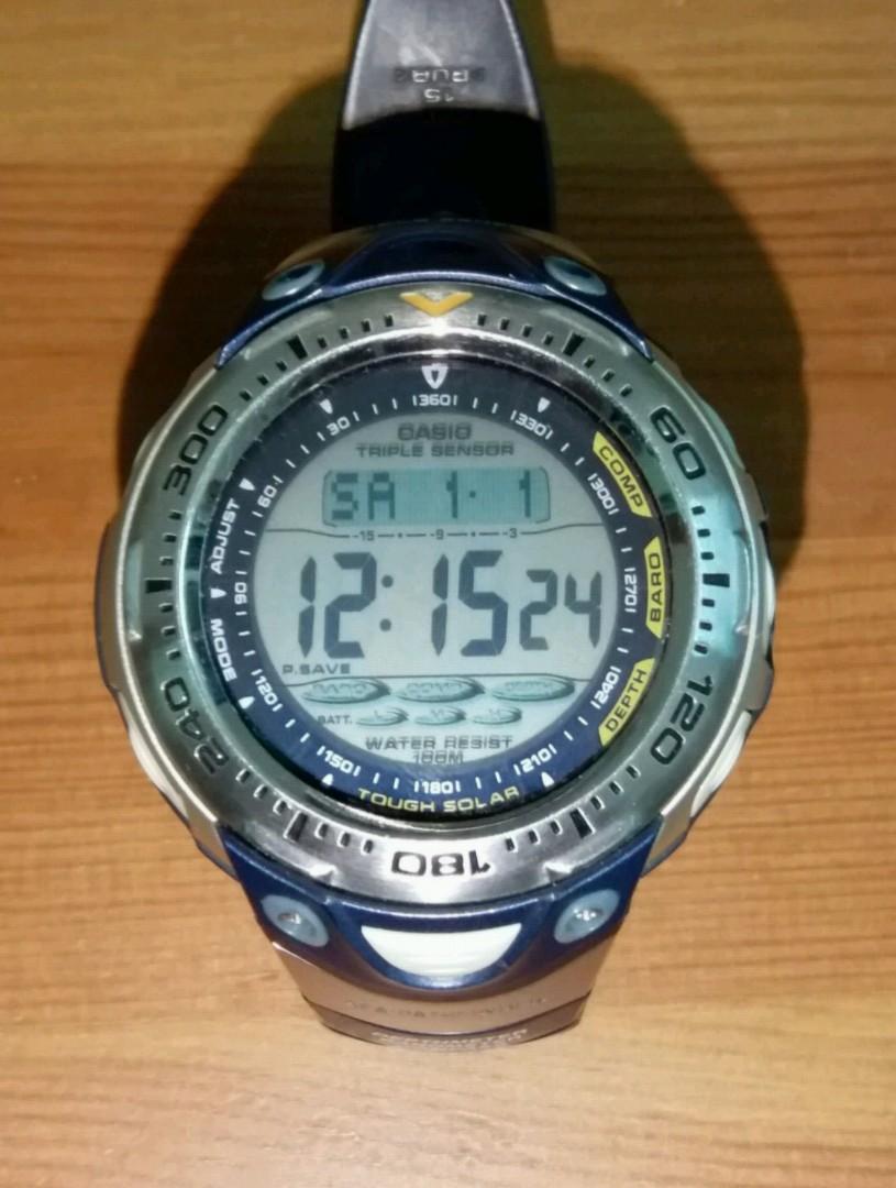 CASIO Sea-Pathfinder SPF- 70 (太陽能充電), 名牌, 手錶 - Carousell