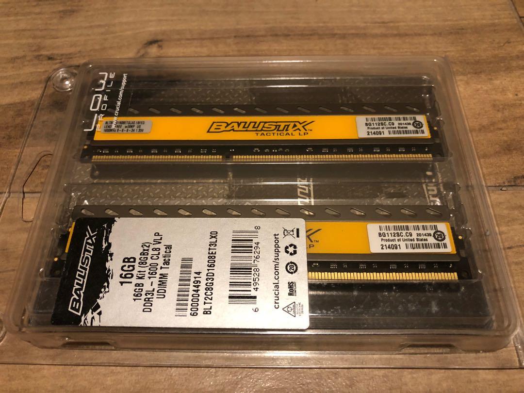 Crucial Ballistix 16GB DDR3 - 1600 CL8 1.35v VLP UDIMM Tactical ...