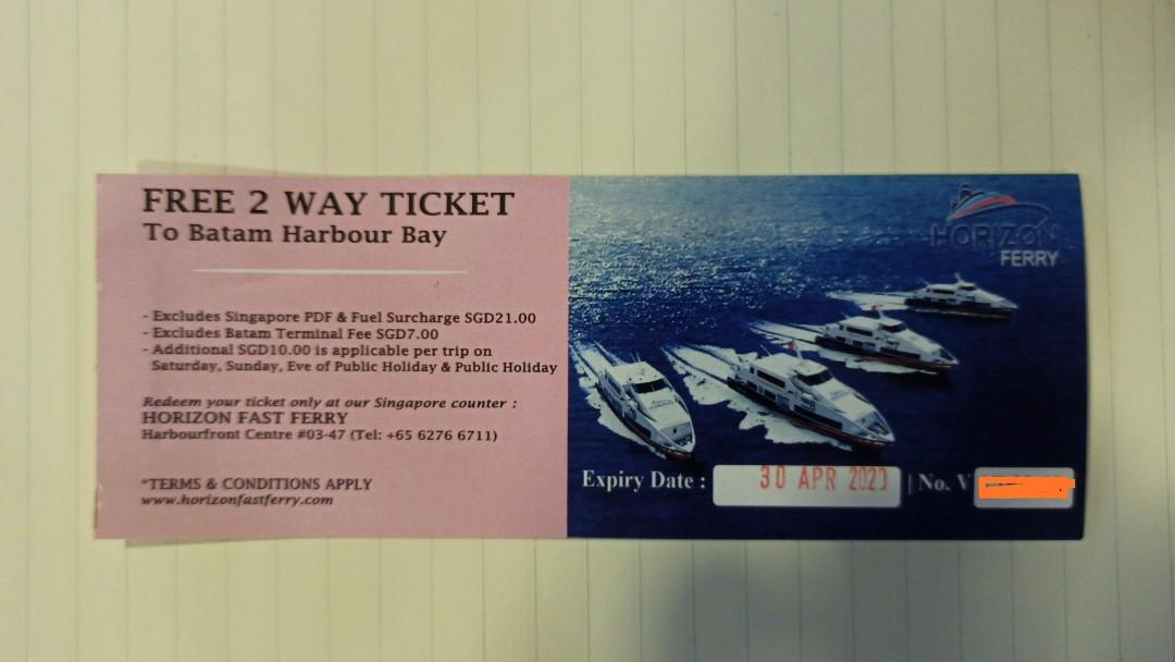 Horizon Fast Ferry 2 way ticket to Batam Harbour Bay, Tickets ...