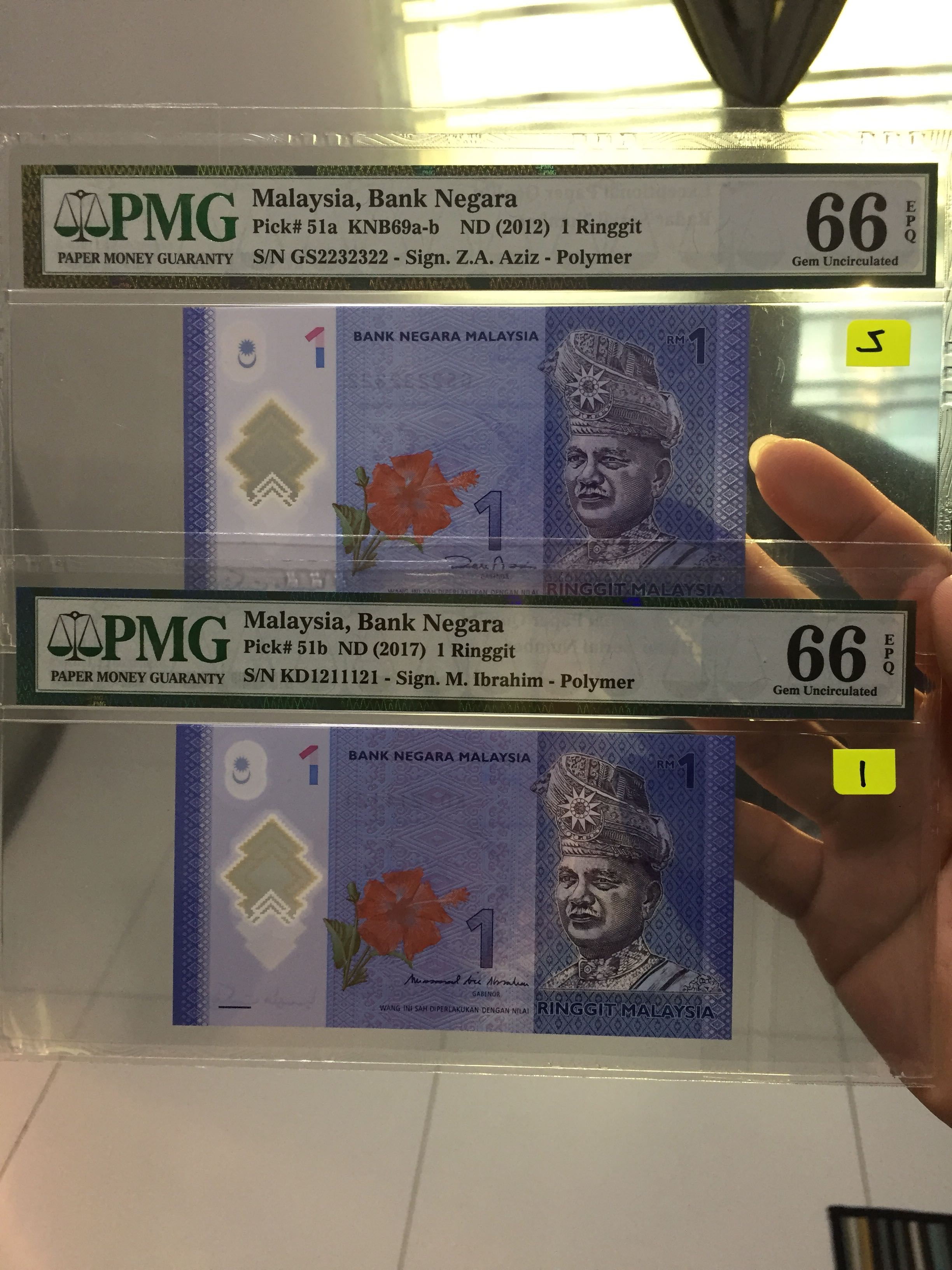 Malaysia Ringgit RM1 money note radar serial number PMG, Hobbies & Toys ...