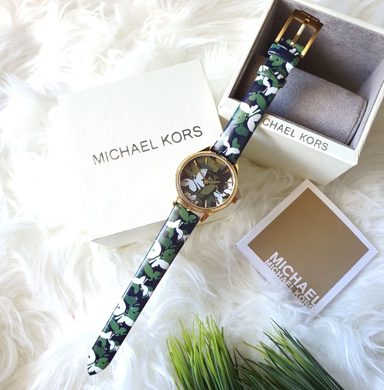 Michael Kors Lexington Gold Ladies with Floral Design Watch MK2811 ...