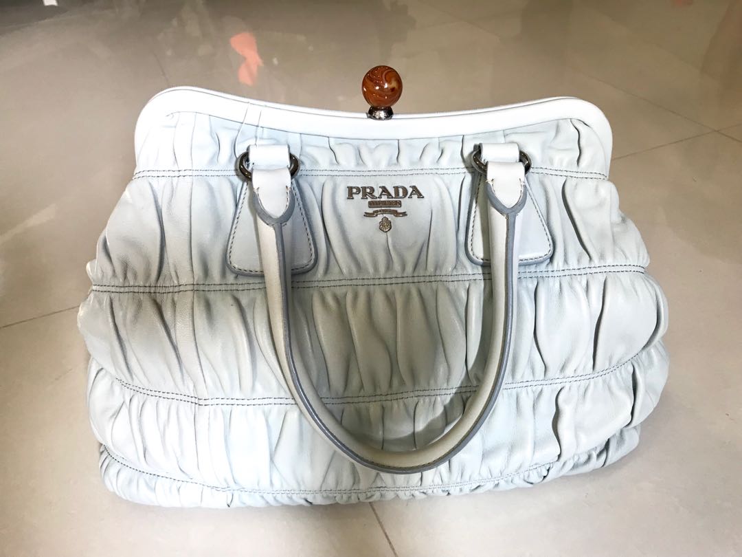 Prada Baby Blue Handbag, Women's Fashion, Bags & Wallets, Tote Bags on ...