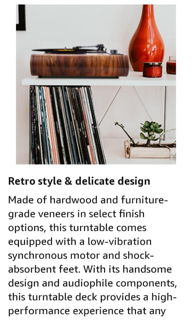 VOKSUN Retro Vintage Style Bluetooth Turntable Vinyl Plaka Record ...