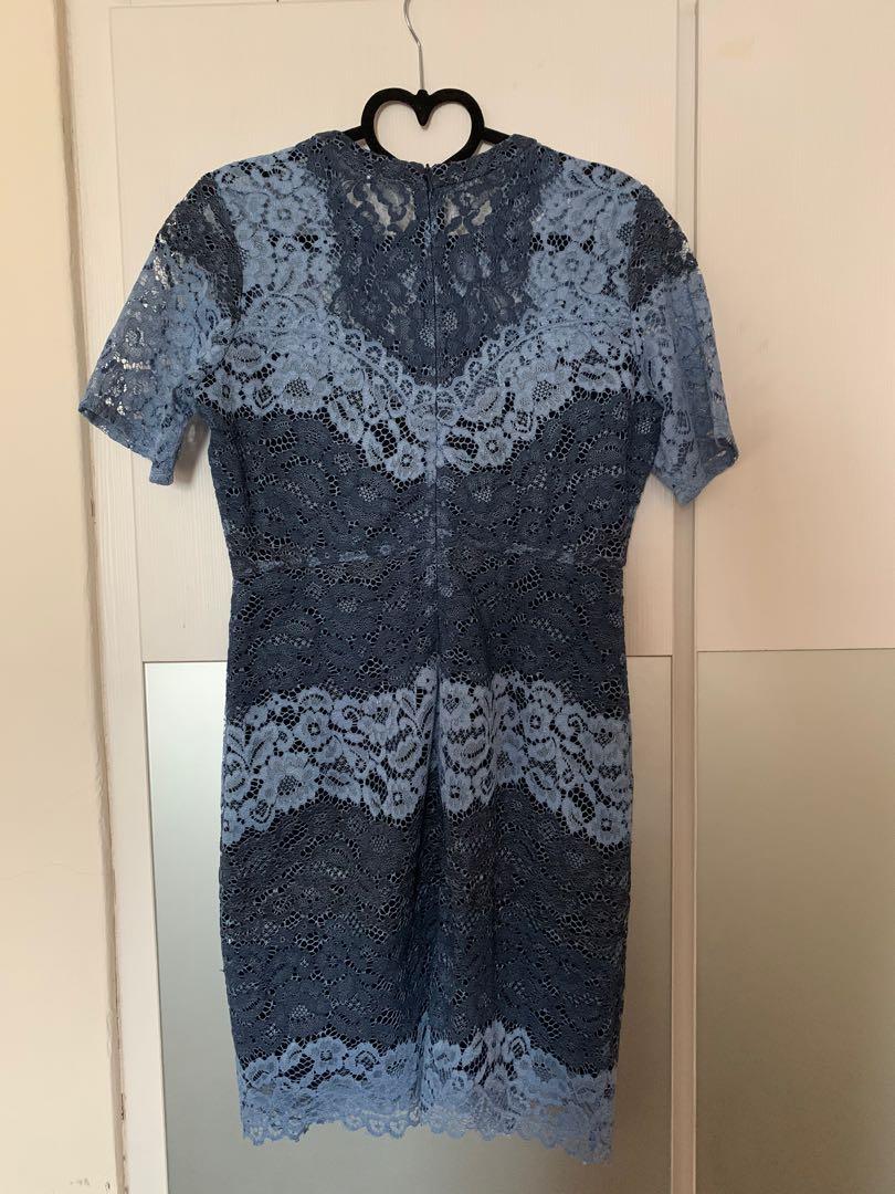 Sandro cut label beautiful blue lace dress, Women's Fashion, Tops ...
