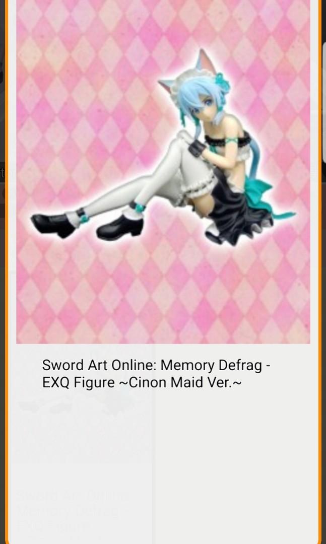 Sword Art Online Memory Defrag Exo Figure - Maid Sinon, Hobbies & Toys ...