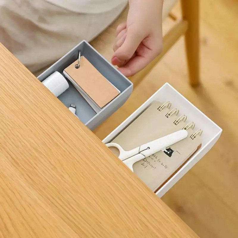 1pc Hidden Table Under Paste Plastic Desk Organizer Memo, Furniture ...