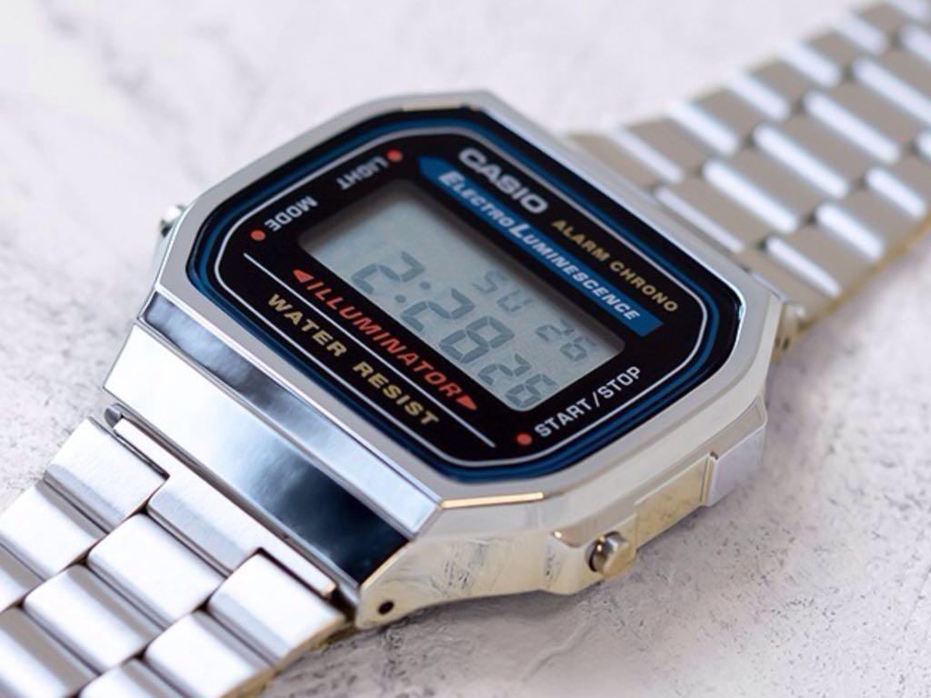 Casio Vintage A168 Silver Illuminator Digital Watch A168WA-1W Brand New, Men's Fashion, Watches ...