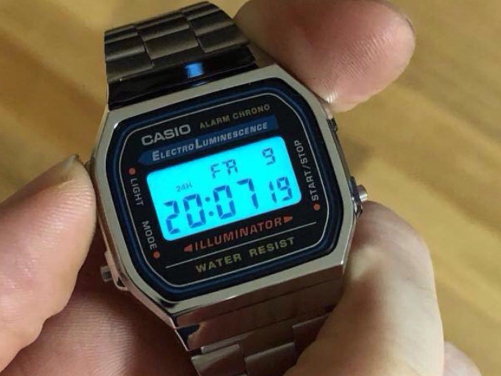 Casio Vintage A168 Silver Illuminator Digital Watch A168WA-1W Brand New ...