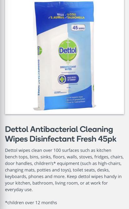 Dettol wipes (45s), Everything Else on Carousell